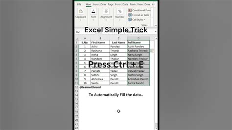 Shorts Excel Trick Excel Youtubeshorts Trending Trendingshorts