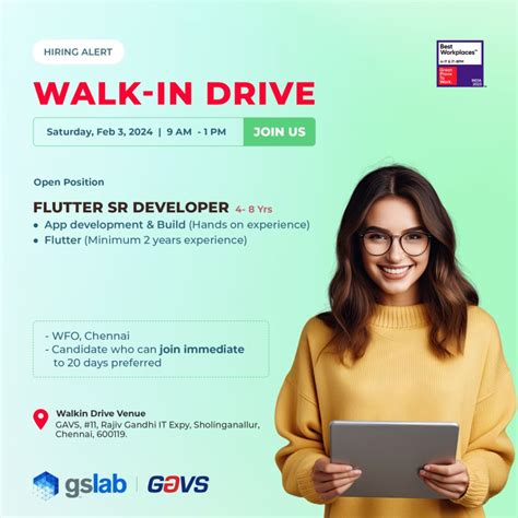 Gs Lab On Linkedin Walkindrive Flutterdeveloper Appdevelopment Build Chennaijobs