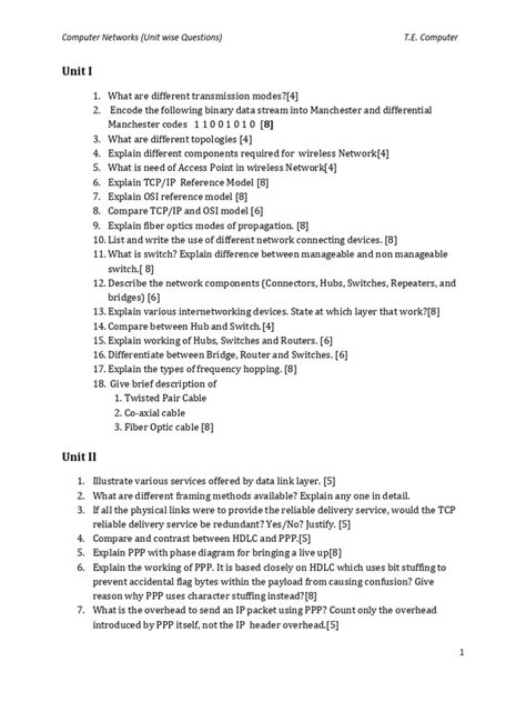 cn all unitwise question bank pdf transmission control protocol