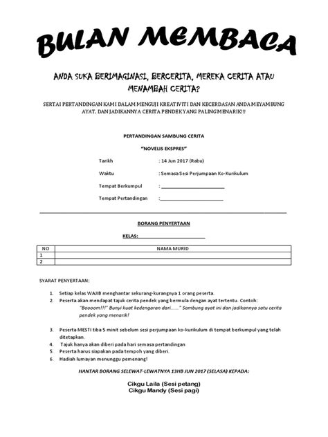 Contoh Pertandingan Sambung Ayat