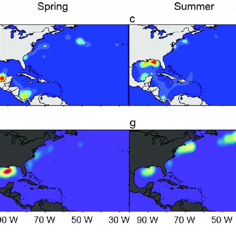 Seasonal Kernel Density Estimation Kde Maps Of Leatherback Locations