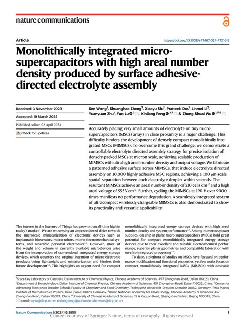 Pdf Monolithically Integrated Micro Supercapacitors With High Areal Number Density Produced By