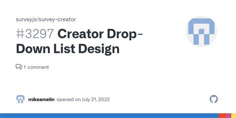 Creator Drop Down List Design · Issue 3297 · Surveyjssurvey Creator