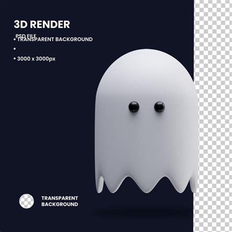 3d Illustration Ghost 2 Object Premium Ai Generated Psd