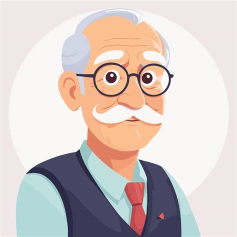 Cute Grandpa Cartoon Illustration 42887860 Vector Art At Vecteezy