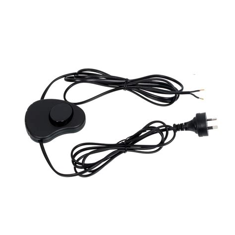 Floor Lamp 2 Core Flex Plug With Inline Foot Switch Black