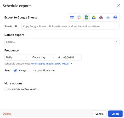 Export To Google Sheets