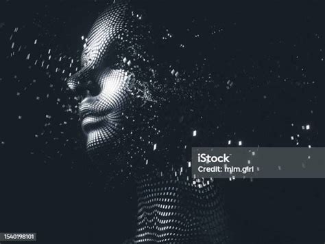 인공 지능의 Virtual Digital 책임자 딥 러닝 개념입니다 홀로그램 3d 렌더링 3차원 형태에 대한 스톡 사진 및 기타 이미지 Istock