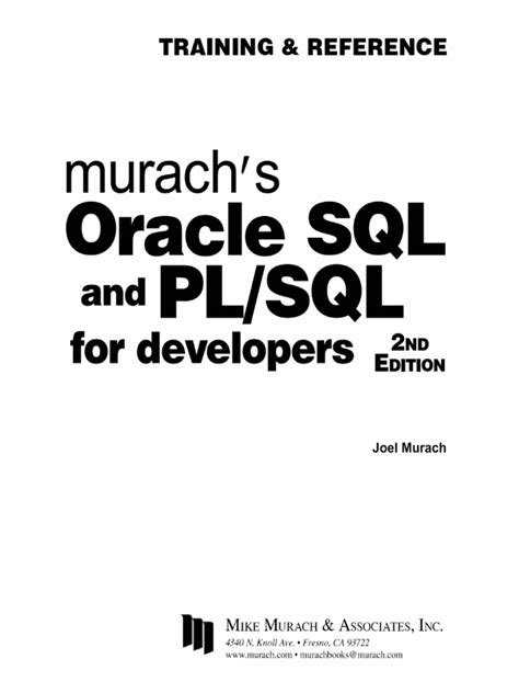 murach s oracle sql and pl sql for developers mike murach and associates