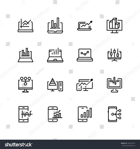 Web Analytics Icon Set Collection High Stock Vector Royalty Free