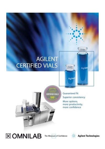 Agilent Certified Vials Brochure Agilent Technologies