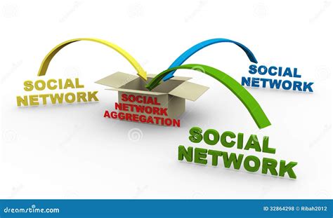 3d Social Network Aggregation Stock Illustration Illustration Of