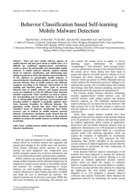 pdf behavior classification based self learning mobile … · behavior