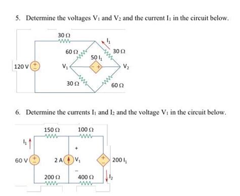 Solved Determine The Voltages V And V And The Current Chegg Com