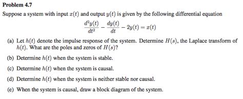 Solved Suppose A System With Input Xt And Output Yt Is