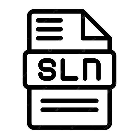 Sln File Type Icons Audio Extension Icon Outline Design Vector