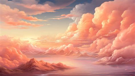 Soft Clouds In The Peach Fuzz Color Stock Image Image Of Nature Soft 299978715
