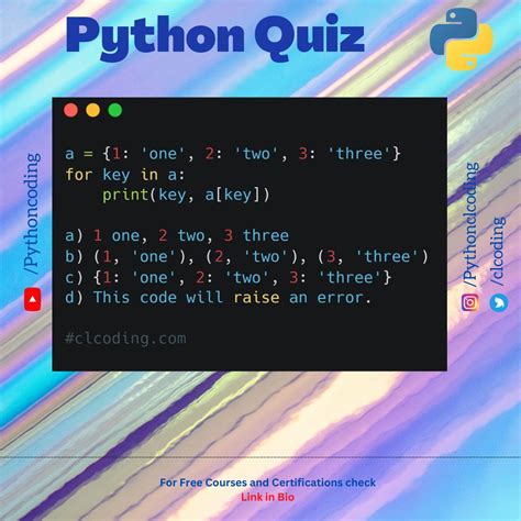 Python Quiz Day 60 What Is The Output Of Following Python Code