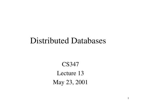 Ppt Distributed Databases Powerpoint Presentation Free Download Id1385725