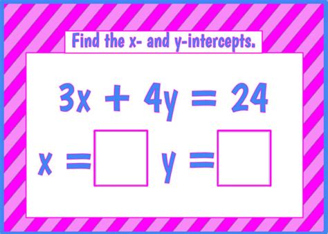 Finding X And Y Intercepts By Cole Black Tpt Finding X And Y Intercepts By Cole Black Tpt