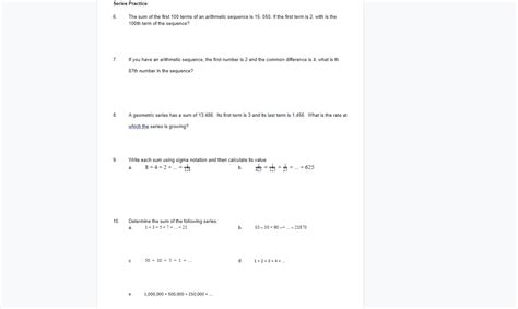solved series practice 6 the sum of the first 100 terms of