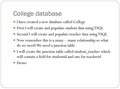 PPT SQL Server Entity Relationships In A Database PowerPoint Presentation ID