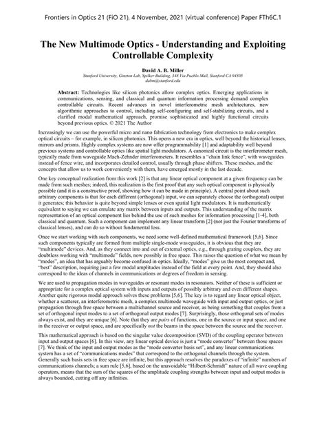 PDF The New Multimode Optics Understanding And Exploiting Controllable Complexity