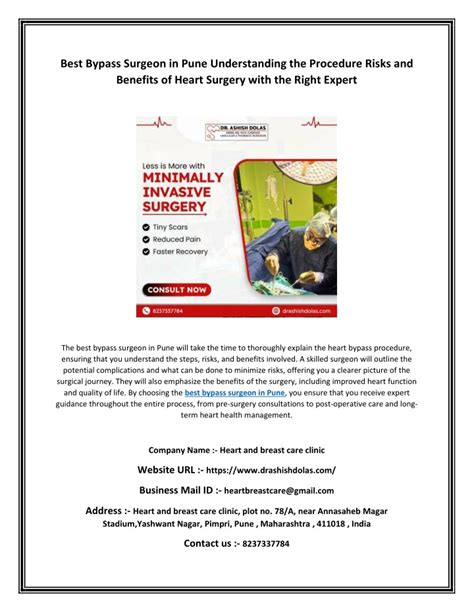 PPT - Best Bypass Surgeon in Pune Understanding the Procedure Risks and Benefits of Heart ...