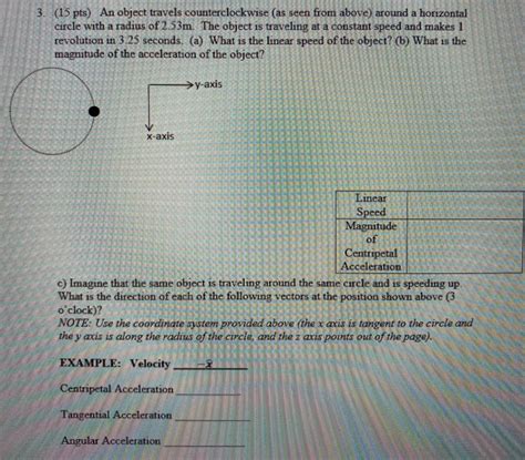 Solved WA Pts An Object Travels Counterclockwise As Chegg