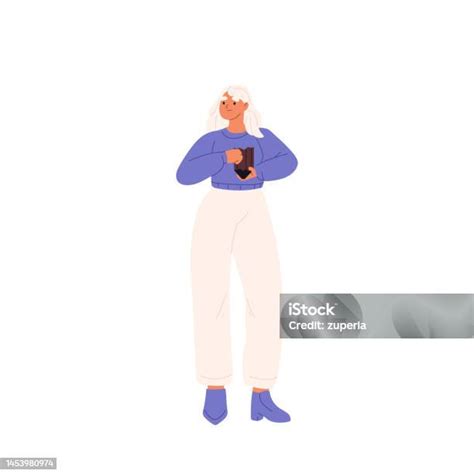 가난한 여자는 빈 지갑을 들고 돈이 없으며 재정 문제 손실 실업으로 고통받습니다 경제에 대한 스톡 벡터 아트 및 기타 이미지