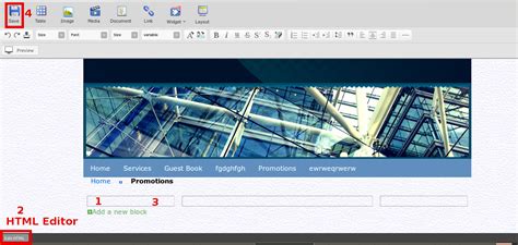 Insertedit Custom Code In Html Editor Source View In Rvsitebuilder 54 Rvglobalsoft