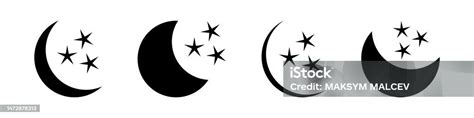 마법의 달과 별 아이콘 점성술에 대한 그래픽 요소 보호 마녀와 마법의 상징 흰색 배경에 고립 된 검은 달 그림 벡터 Eps 10 개념에 대한 스톡 벡터 아트 및 기타 이미지