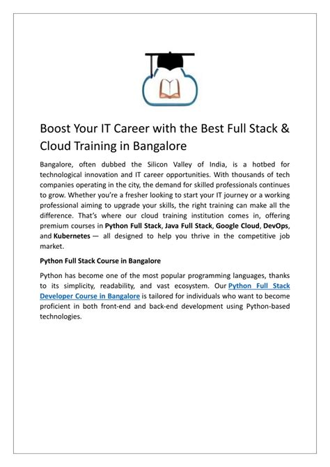 Ppt Boost Your It Career With The Best Full Stack And Cloud Training In Bangalore Powerpoint