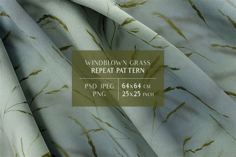 Windblown Grass Repeat Pattern By Julia M Watercolor Thehungryjpeg