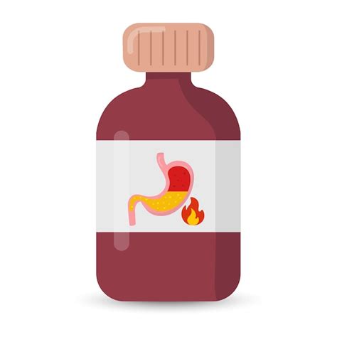 Botella De Medicamento Para El Estómago Vector Premium