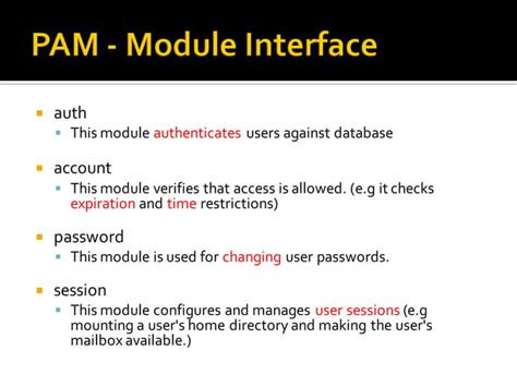 Pluggable Authentication Modules Ppt