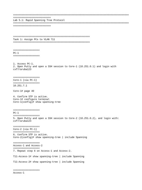 Aruba Lab 5 Pdf Networking Standards Communications Protocols