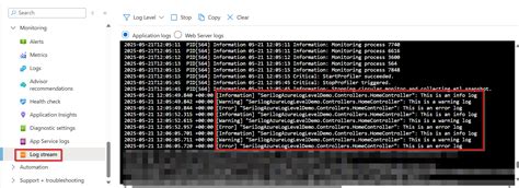 Core Why Are Serilog Logwarning Messages Labeled As Information In Azure App Service