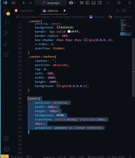 Animated Blinking 💓 Using Html And Css Shortvideoviralvideo