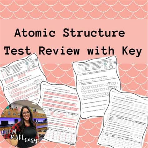 Atomic Structure Test Review With Key By Chem Made Easy Tpt