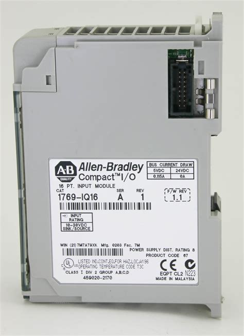 11574 ALLEN BRADLEY COMPACT I O 16PT INPUT MODULE 1769 IQ16 J316Gallery