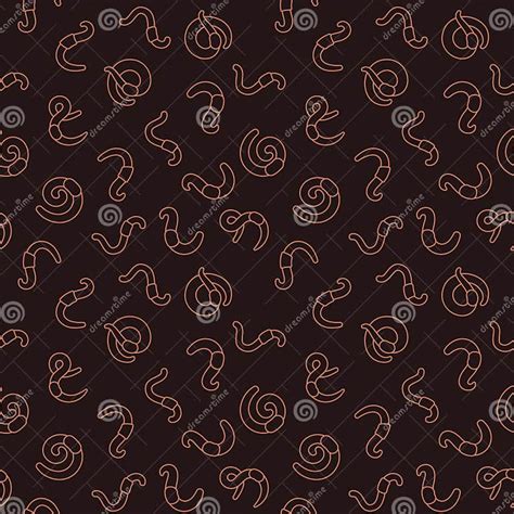 Abstract Vector Concept Seamless Pattern With Worms Outline Signs Stock Image Image Of