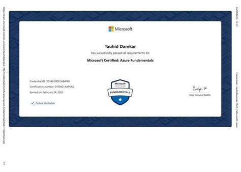 Azure Microsoftcertified Cloudcomputing Tauheed Darekar