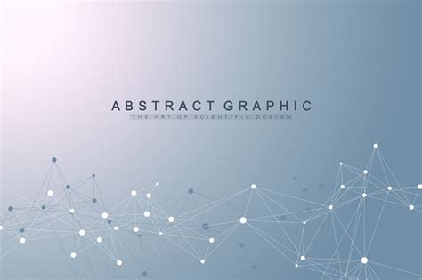 빅 데이터 시각화 기하학적 추상적 인 배경 시각적 정보 복잡성 미래 지향적 인포 그래픽 디자인 연결된 라인과 점 웨이브 흐름과