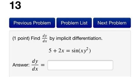 Solved 13 Previous Problem Problem List Next Problem 1