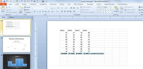 calculating for standard deviation in powerpoint 2010