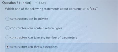 solved question 7 1 point saved which one of the