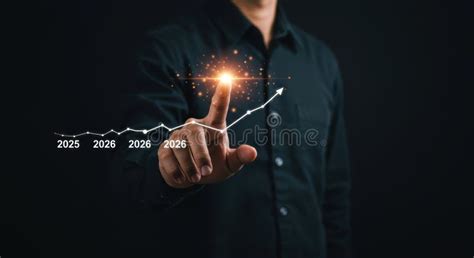 Businessman Predicting Future Growth With Interactive Data
