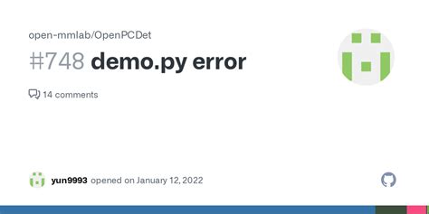 Demo Py Error Issue 748 Open Mmlab OpenPCDet GitHub