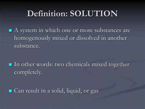 Solution Science Definition